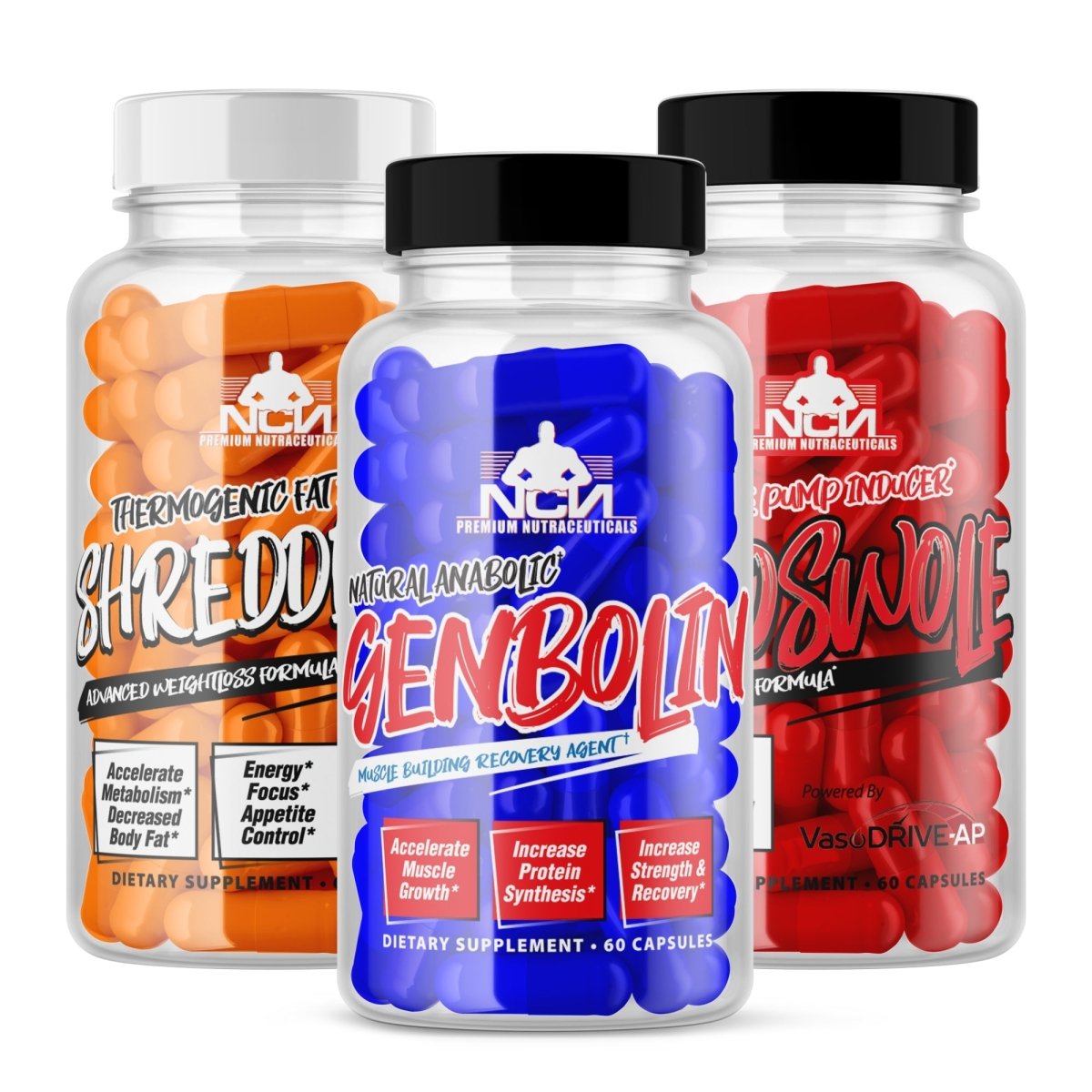 Strength-Shred-Swole Stack | Three Supplements Pack | NCN Supps